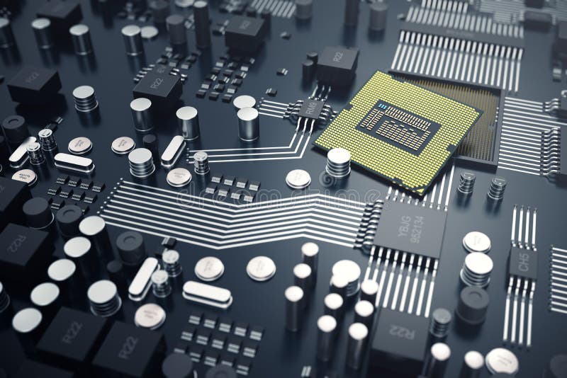 3d Rendering Central Computer Processors Cpu Concept Electronic Engineer Of Computer Technology