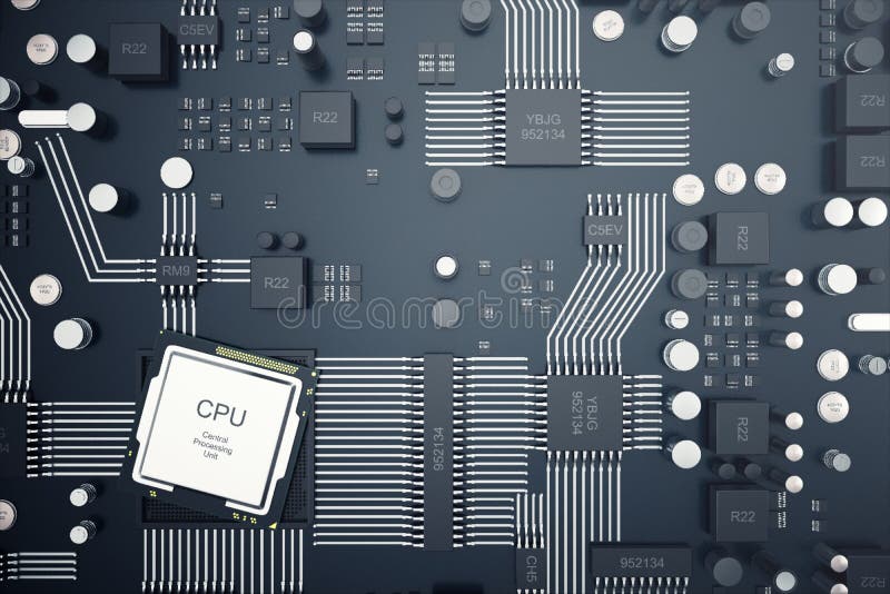 3d Rendering Central Computer Processors Cpu Concept Electronic