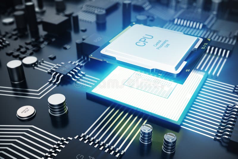 3d Rendering Central Computer Processors Cpu Concept Electronic Engineer Of Computer Technology