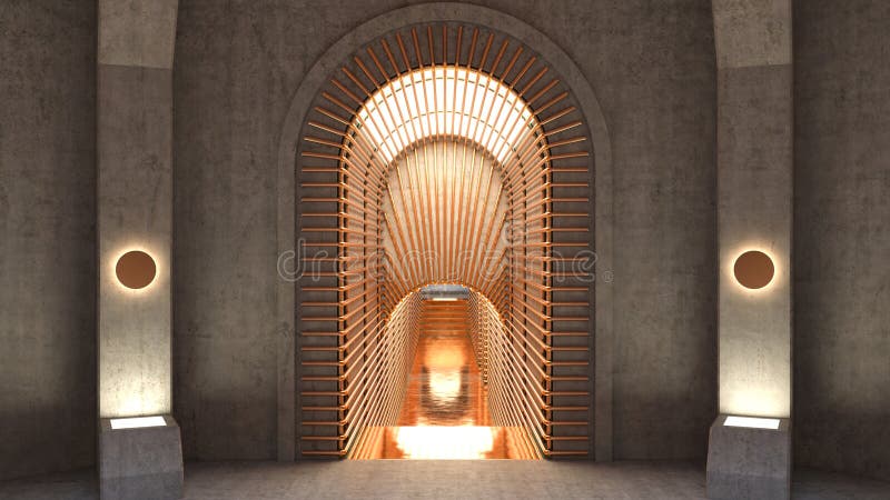 3D Rendering of the Central Hall Stock Illustration - Illustration of ...