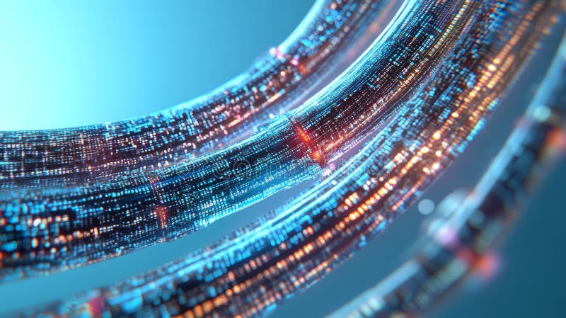 3D Rendering of the Chain of Network Connections in the Block Chain ...