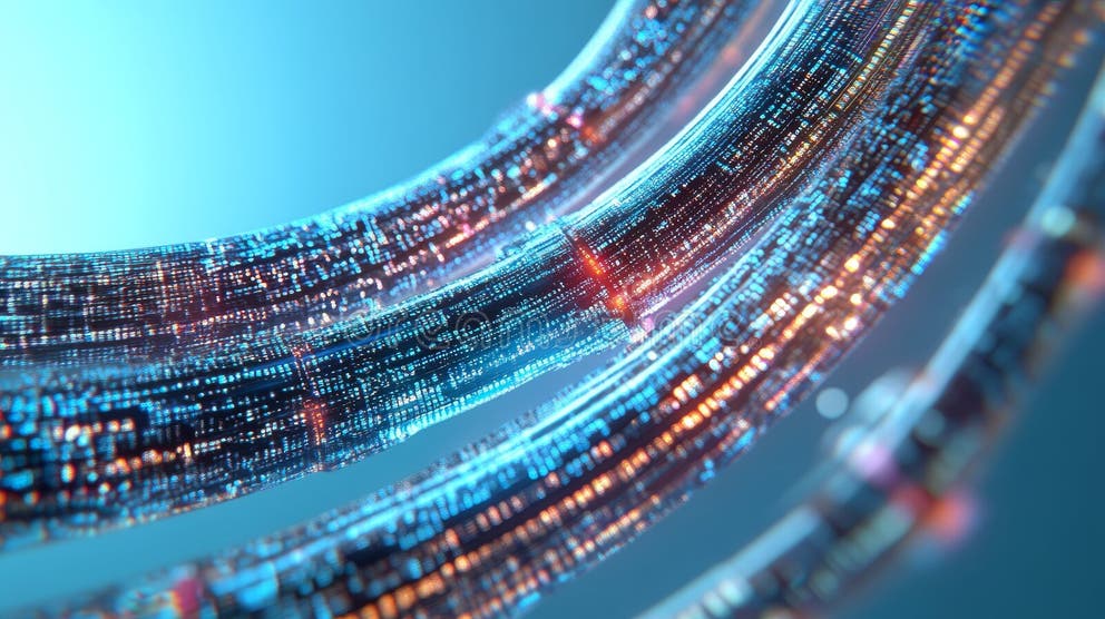 3D Rendering of the Chain of Network Connections in the Block Chain ...