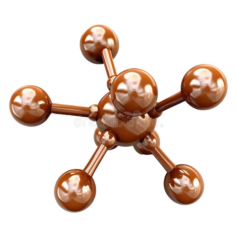 3D Rendering of a Chemical Molecule Structure on Transparent Background ...