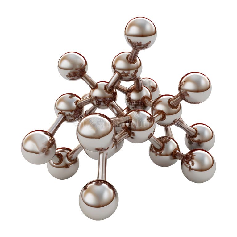3D Rendering of a Chemical Molecule Structure on Transparent Background ...
