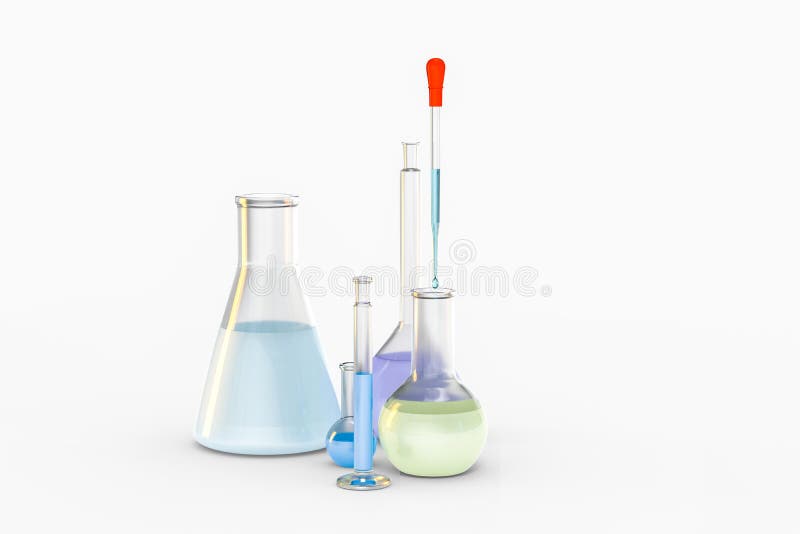 3d Rendering, Chemical Vessels in the Laboratory Stock Image - Image of ...