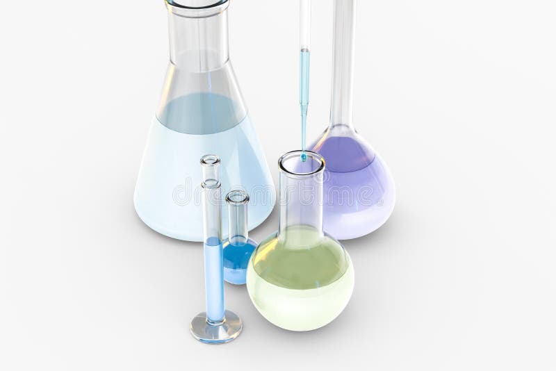 3d Rendering, Chemical Vessels in the Laboratory Stock Photo - Image of ...