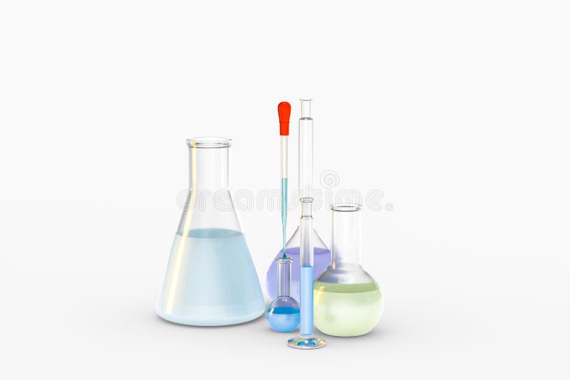 3d Rendering, Chemical Vessels in the Laboratory Stock Image - Image of ...