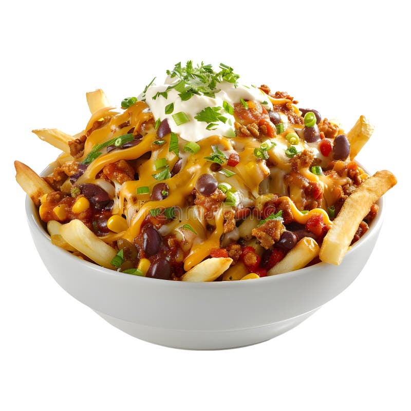 3D Rendering of a Chili Cheese Fries on Transparent Background - Ai ...