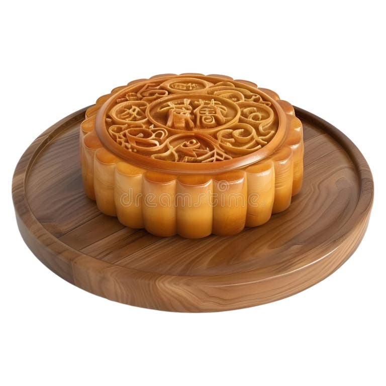 3D Rendering of a Chinese Mooncake on Transparent Background - Ai ...