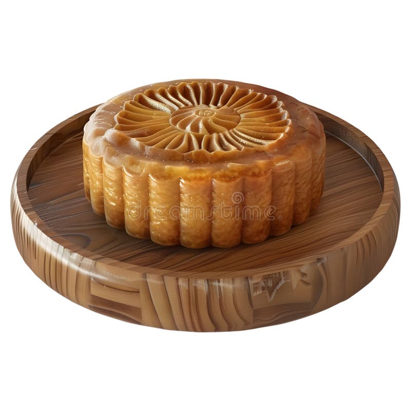 3D Rendering of a Chinese Mooncake on Transparent Background - Ai ...