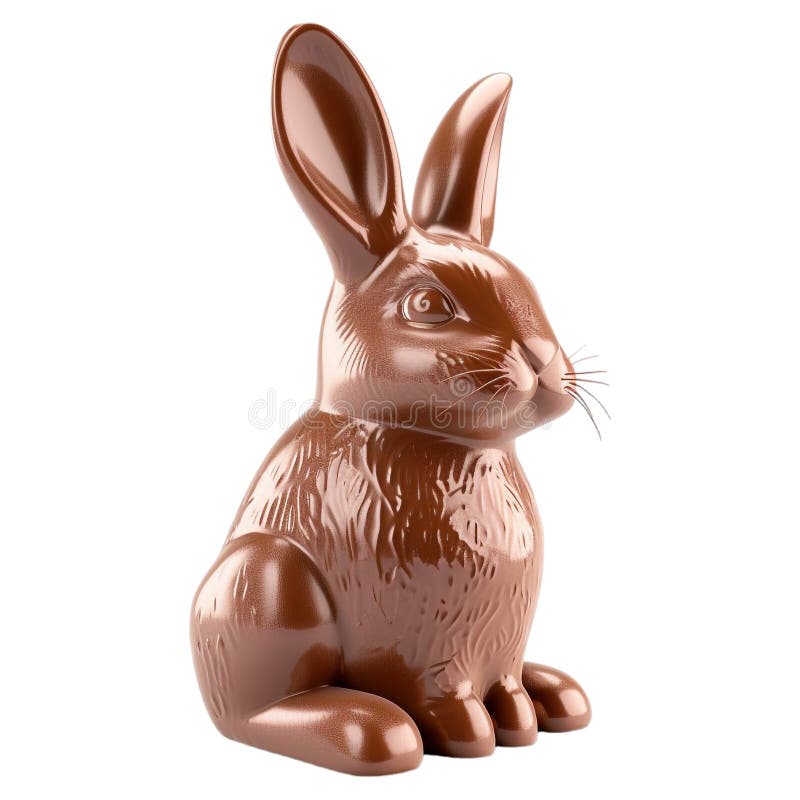 3D Rendering of a Chocolate Rabbit on Transparent Background - Ai ...
