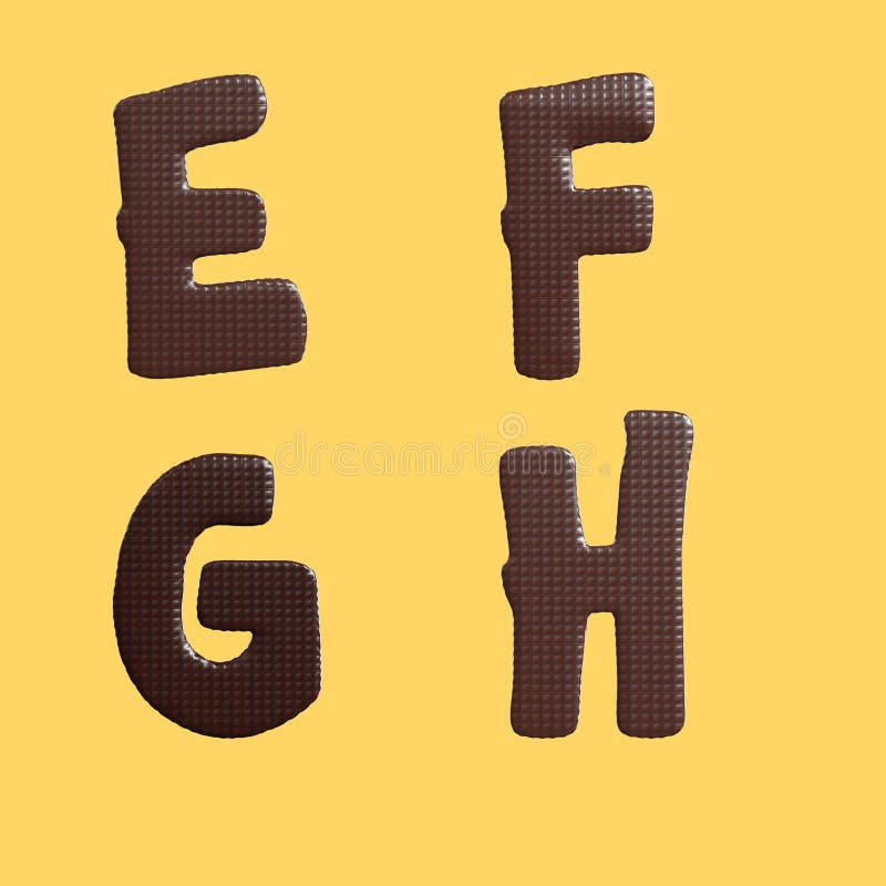Chocolate Waffle Letters Alphabet - Digits 6-9 Stock Illustration ...