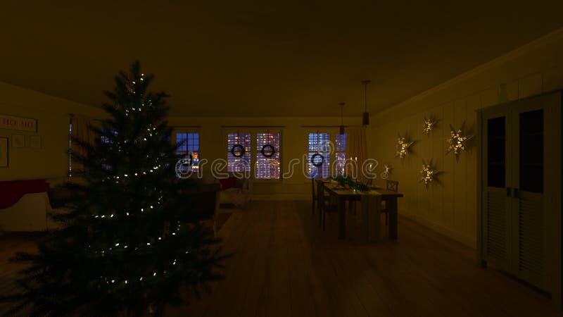 3D Rendering of Christmas House Stock Illustration - Illustration of ...