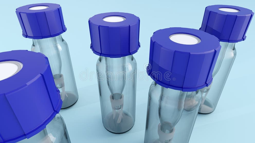 A 3d Rendering of Chromatography Vial Stock Illustration - Illustration ...