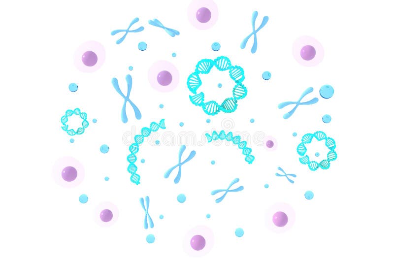 3d Rendering of Chromosome Abstract Scientific Background, 3d ...
