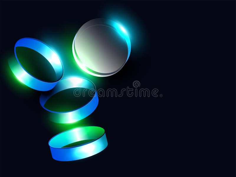 3D Rendering Circle Frame or Round Shape with Lights Effect Against ...