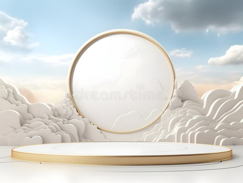 3d Rendering of a Circle Stage, White Circle in the Middle, and ...