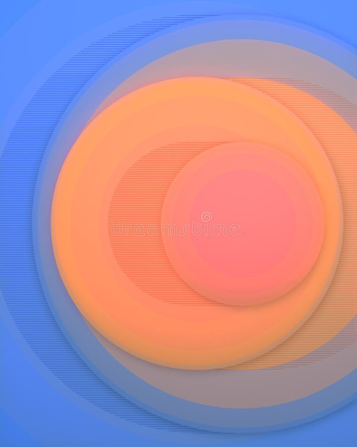 3d Rendering Circles Digital Illustration with Trendy Gradient ...