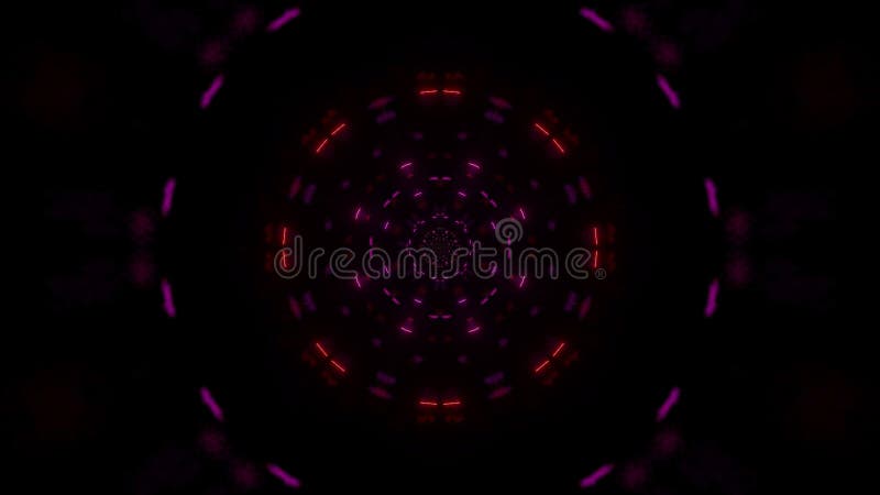 3D Rendering of Circles of Pink Laser Lights on a Black Background ...