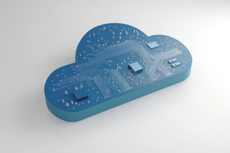 A 3D Rendering of a Circuit Design Against a White Background Featuring ...