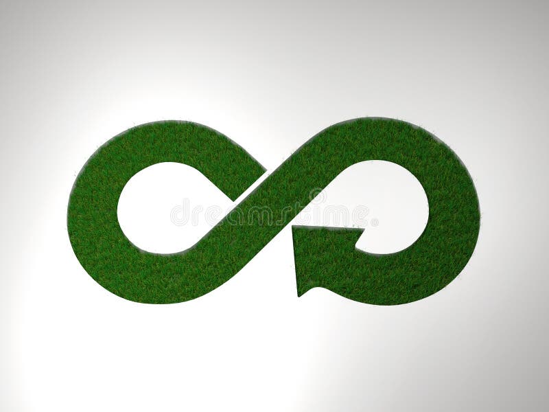 3d Rendering of the Circular Economy Infinity Symbol Made with 3d Grass ...