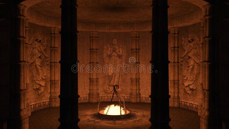 3D Rendering of the Circular Hall with Sculpture Stock Footage - Video ...