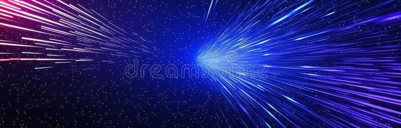 3D Rendering of a Circular Speed Background. Star Trails Moving Along a ...
