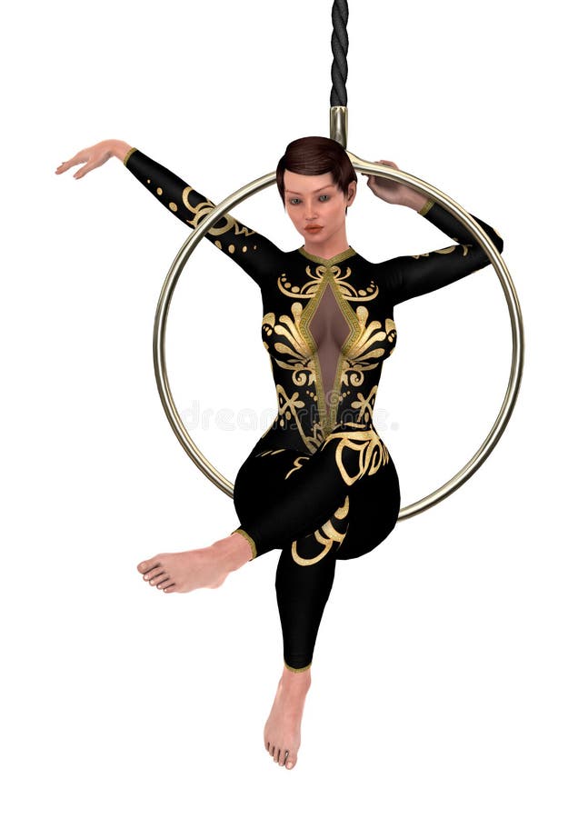3D Rendering Circus Performer on White Stock Illustration ...