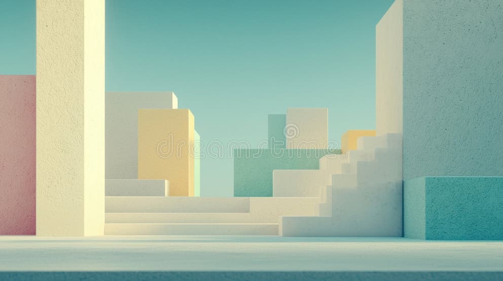 A 3D Rendering of a Cityscape with Tall, Thin, Rectangular Buildings in ...