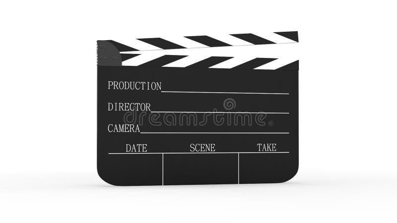 3d Rendering of Clapper Board Icon in Flat Style Stock Illustration ...