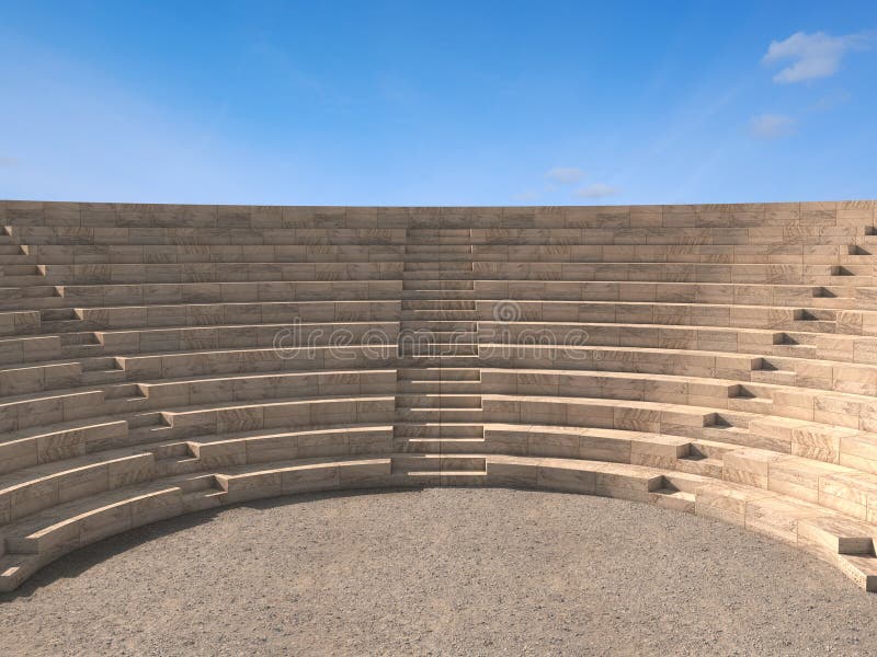 3d Rendering of a Classic Amphitheatre with Stone Steps Stock ...