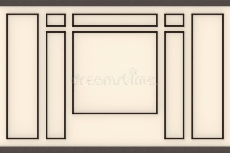 3d Rendering. Classical Square Pattern Frame Wall Background Stock ...