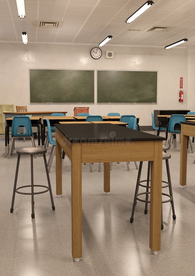 3D Rendering of the Classroom Stock Illustration - Illustration of ...