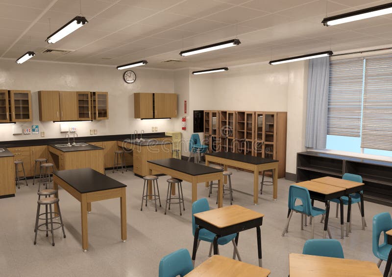 3D Rendering Classroom Interior Stock Illustration - Illustration of ...