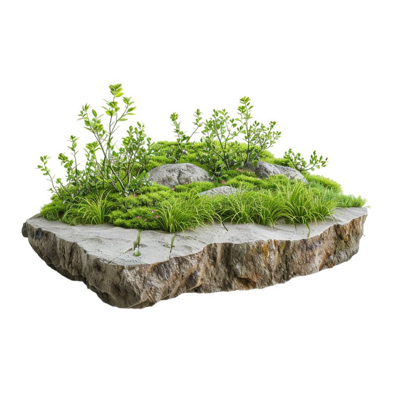 3D Rendering of a Clay Ground with Grass on it on Transparent ...