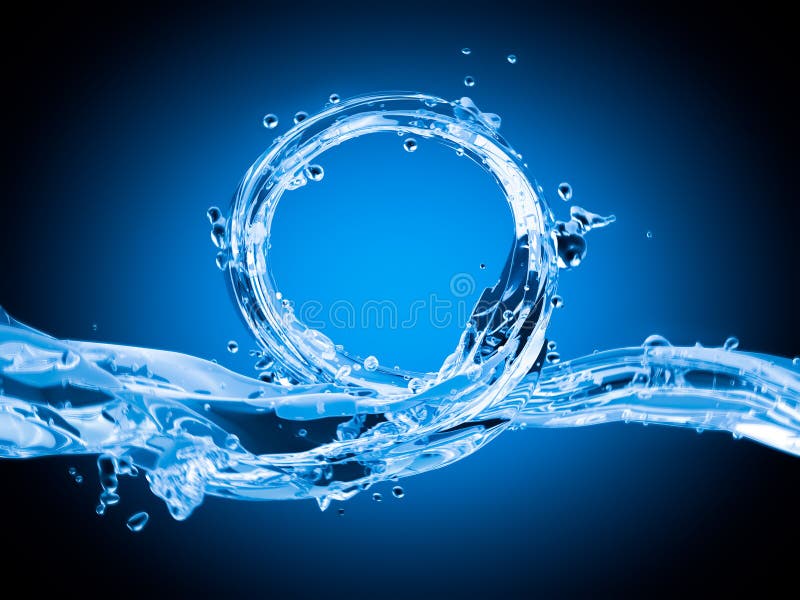 3D Rendering of a Clear Liquid Water Flow Stock Illustration ...