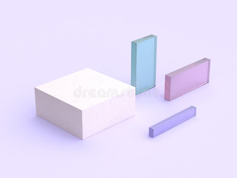 3d Rendering Clear Shape Purple Scene Minimal Abstract Stock ...