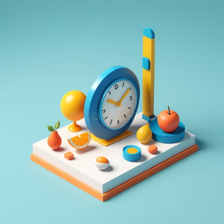 3d Rendering of a Clock, Apple, Apple on a Clock, a Clock, 3d ...