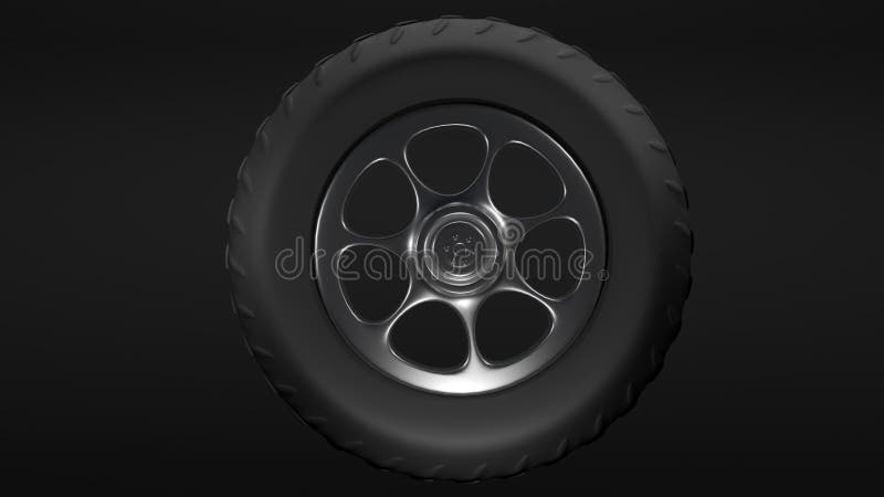 A 3d Rendering of Black Motorcycle Tire or Wheel Stock Illustration ...