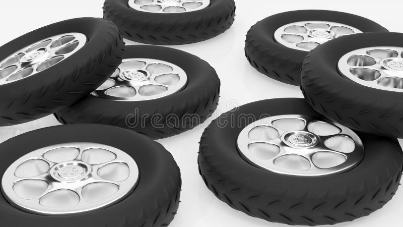 A 3d Rendering of Black Motorcycle Tire or Wheel Stock Illustration ...