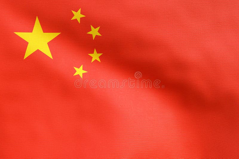 3D Rendering - Close Up Flag of China. Stock Illustration ...