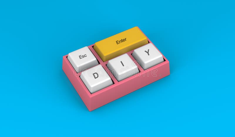 Close Up Minimal DIY Computer Keyboard Stock Illustration ...