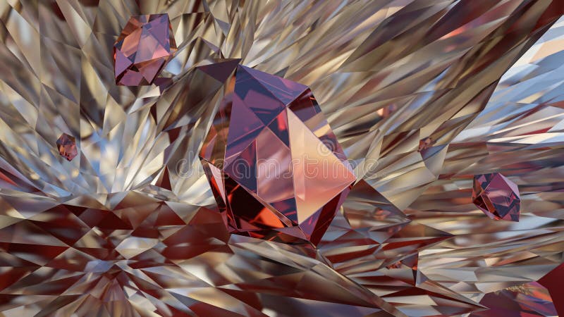 3D Rendering of Close Up Red Diamonds Placed on a Rod Gemstone Stock ...