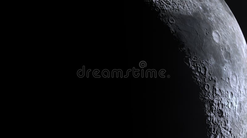 3d Rendering Close Up Surface of the Moon Stock Illustration ...