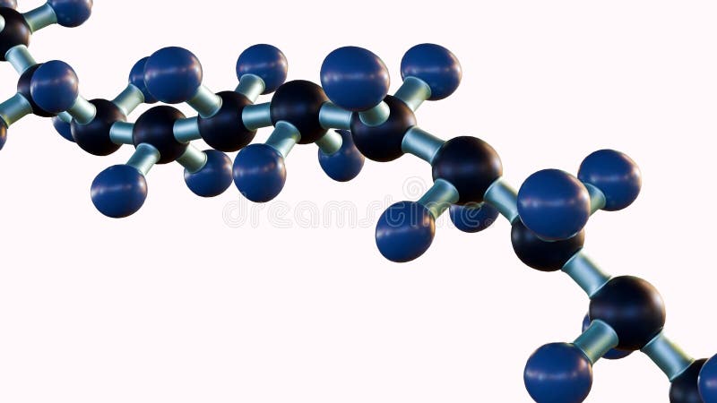 A 3D Rendering of Close Up View of Polymer Chain Stock Illustration ...