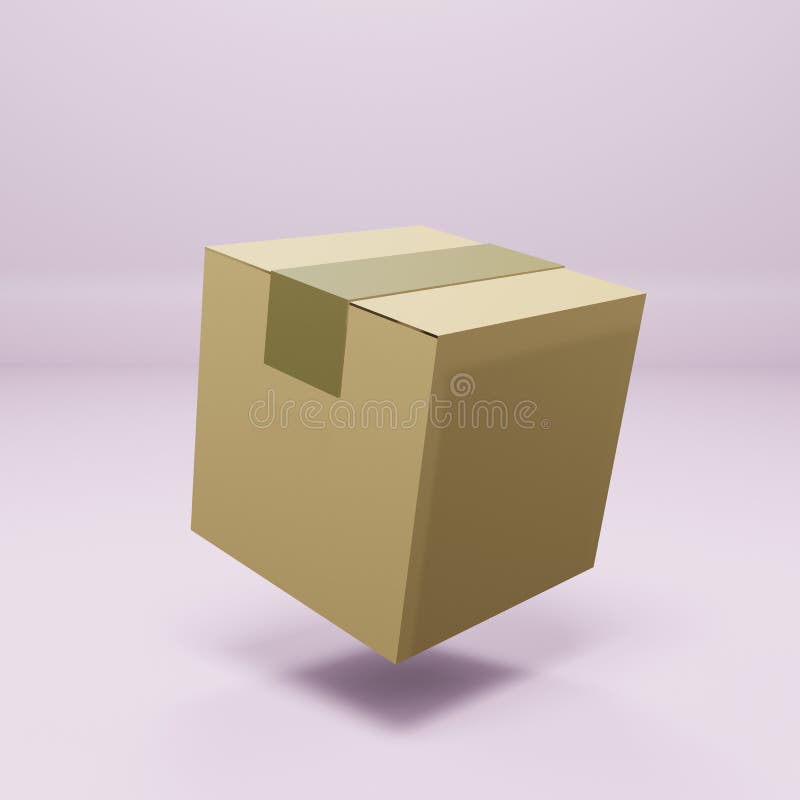 3D Rendering Closed Delivery Boxes Isolated Stock Illustration ...