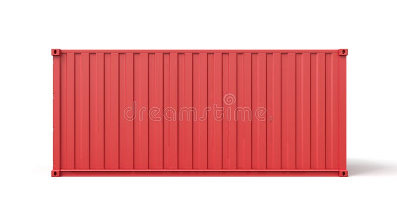 3d Rendering of Closed Red Cargo Container Isolated on White Background ...