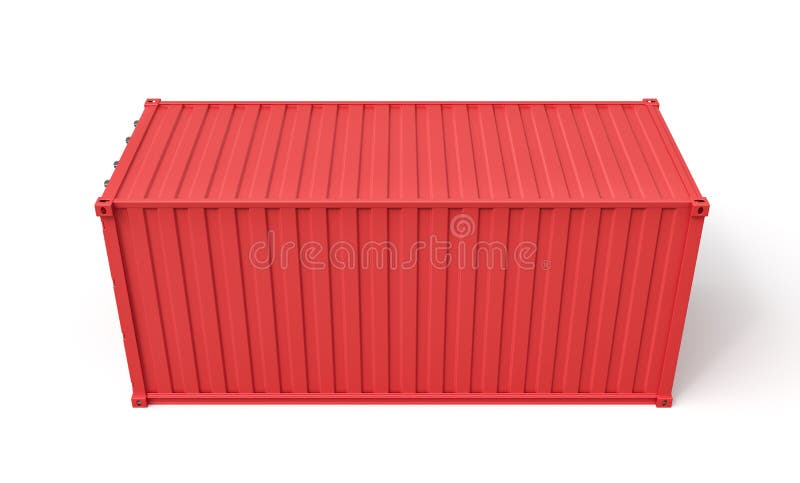 3d Rendering of Closed Red Shipping Container Isolated on White ...