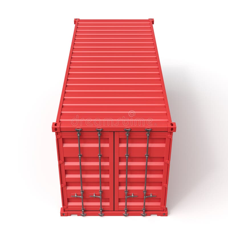 3d Rendering of Closed Red Shipping Container Isolated on White ...