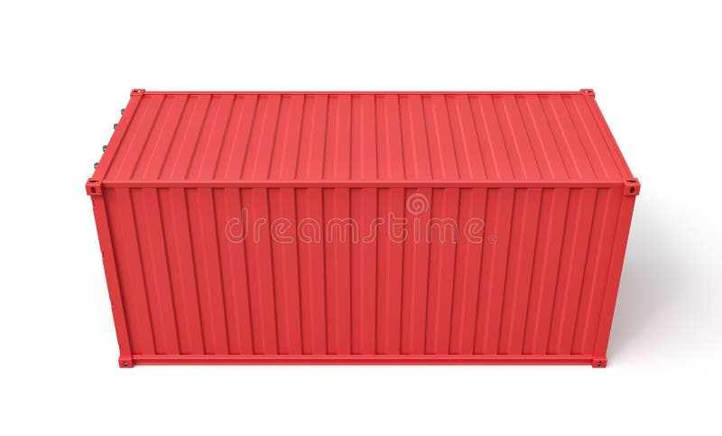3d Rendering of Closed Red Shipping Container Isolated on White ...